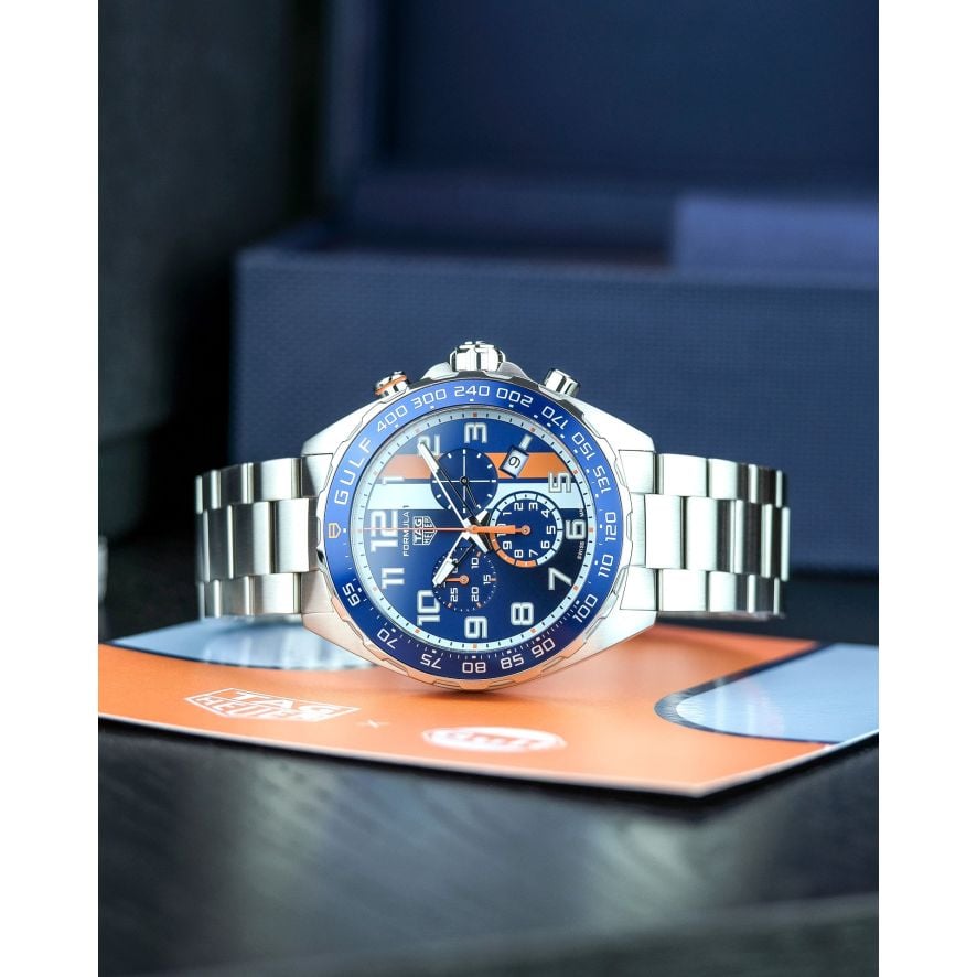TAG Heuer Formula 1 X Gulf Special Edition Quartz Chronograph 43mm ...