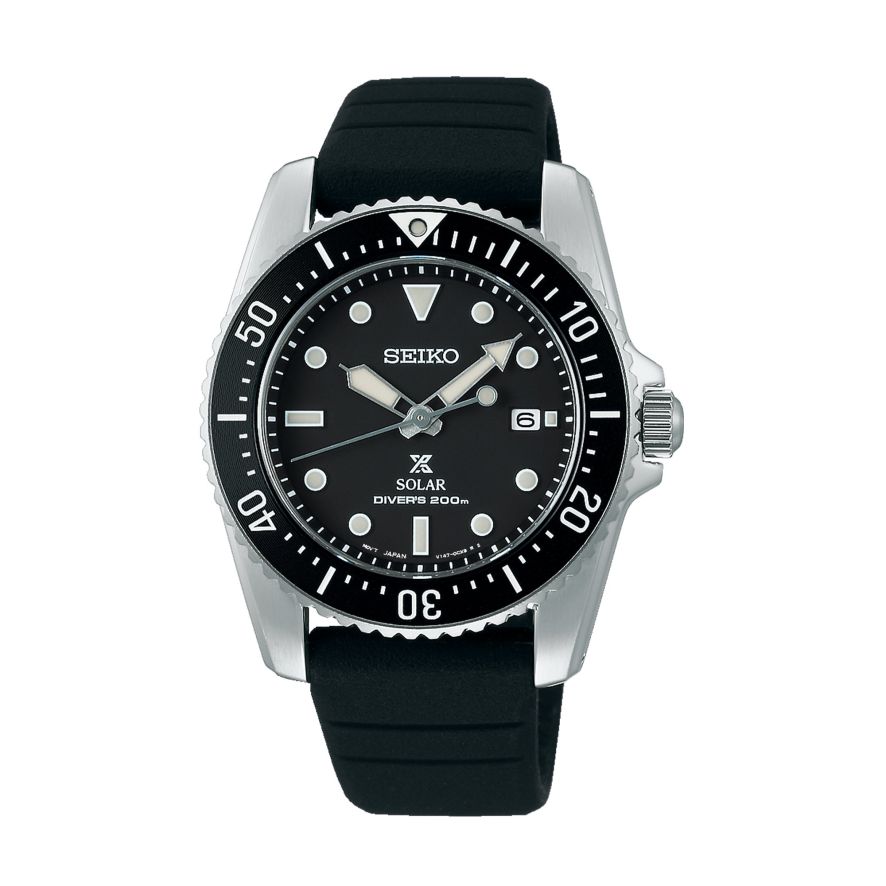 Seiko Prospex Sea Solar Black Rubber - D | AMJ Watches