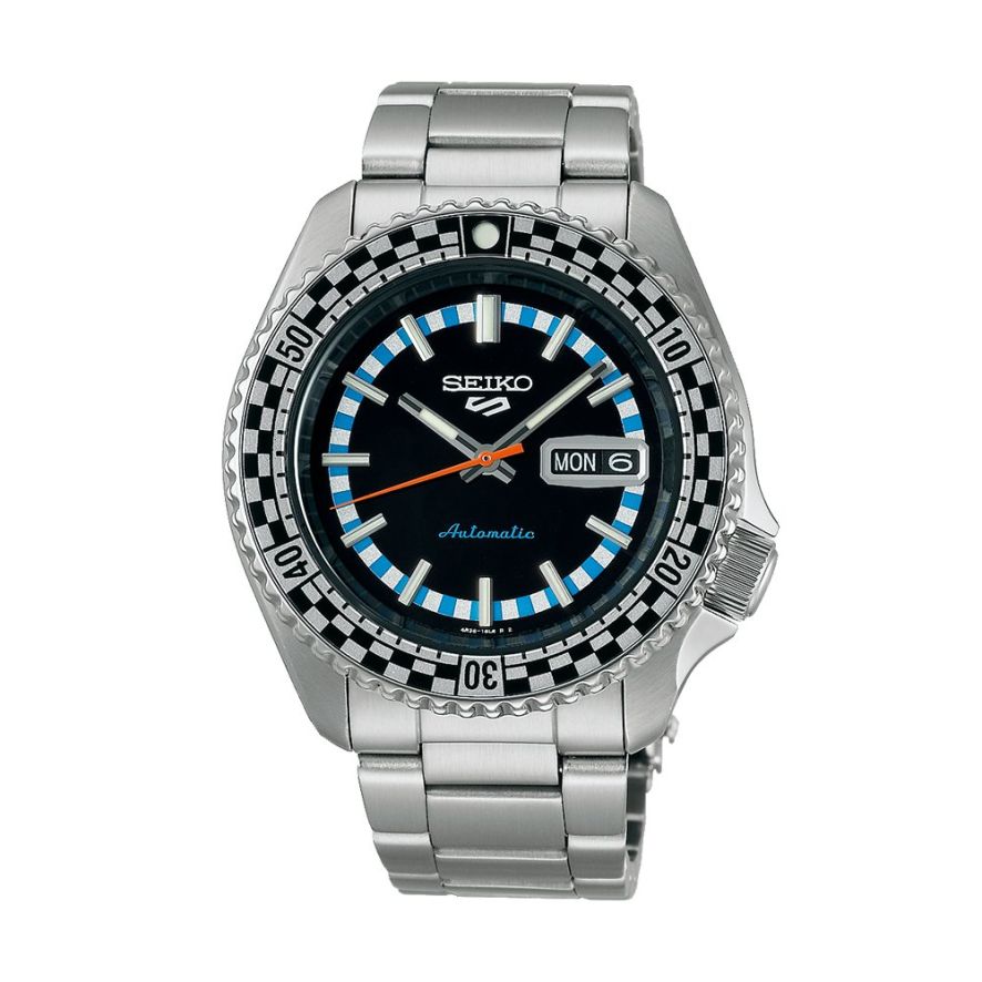 Seiko 5 Sports Black & White ‘Checker Flag’ Special Edition | AMJ Watches