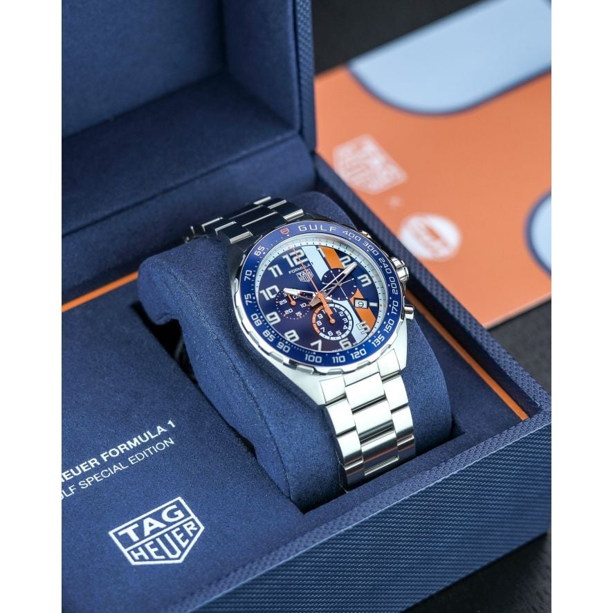 TAG Heuer Formula 1 X Gulf Special Edition Quartz Chronograph 43mm ...