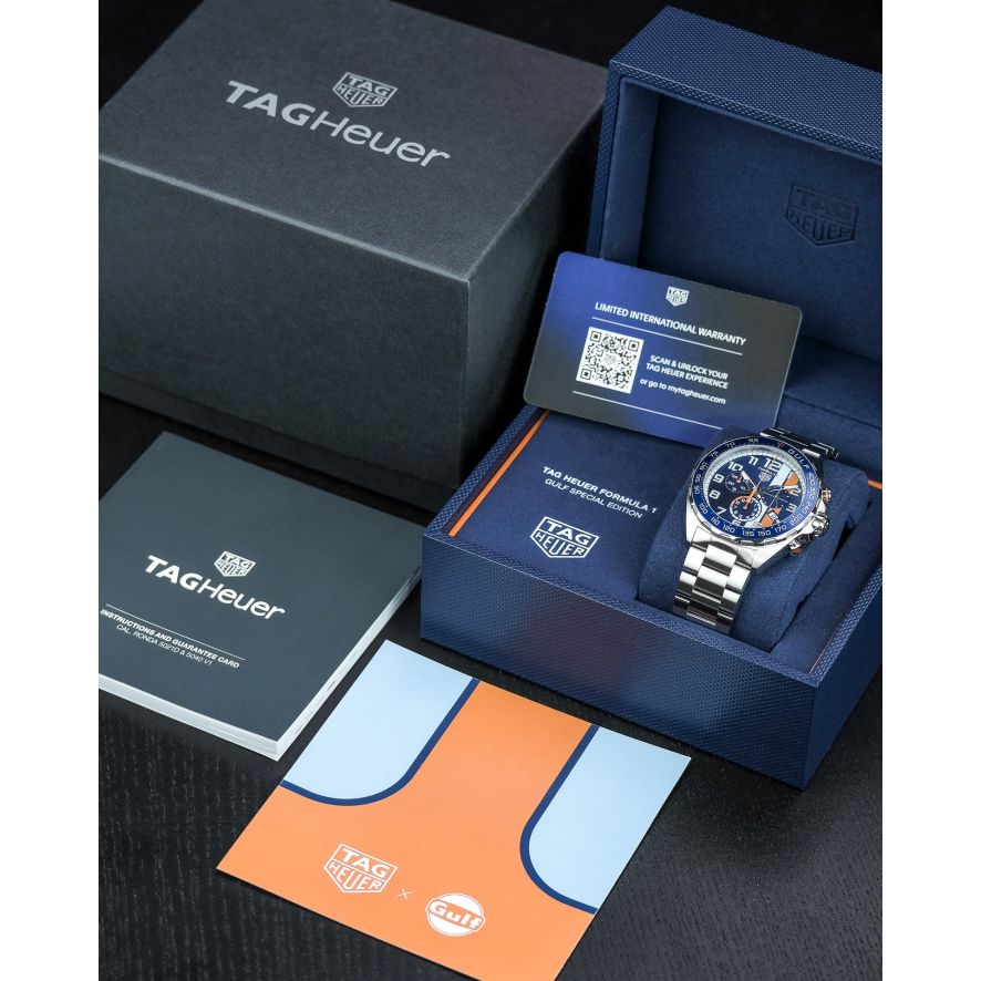 TAG Heuer Formula 1 X Gulf Special Edition Quartz Chronograph 43mm ...